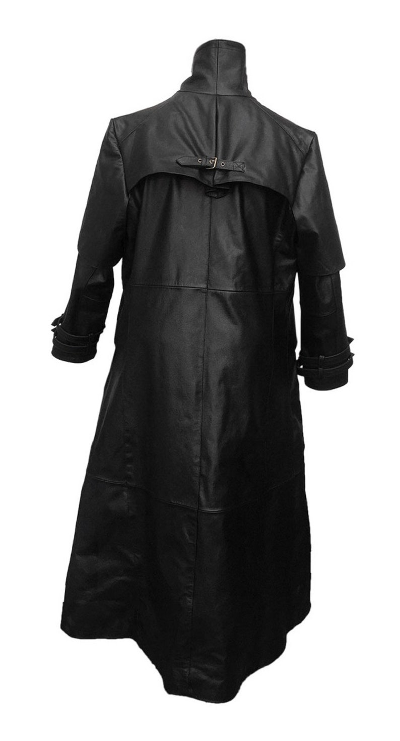 Mens Black Pure Leather Trench Duster Coat Steampunk Gothic - Etsy