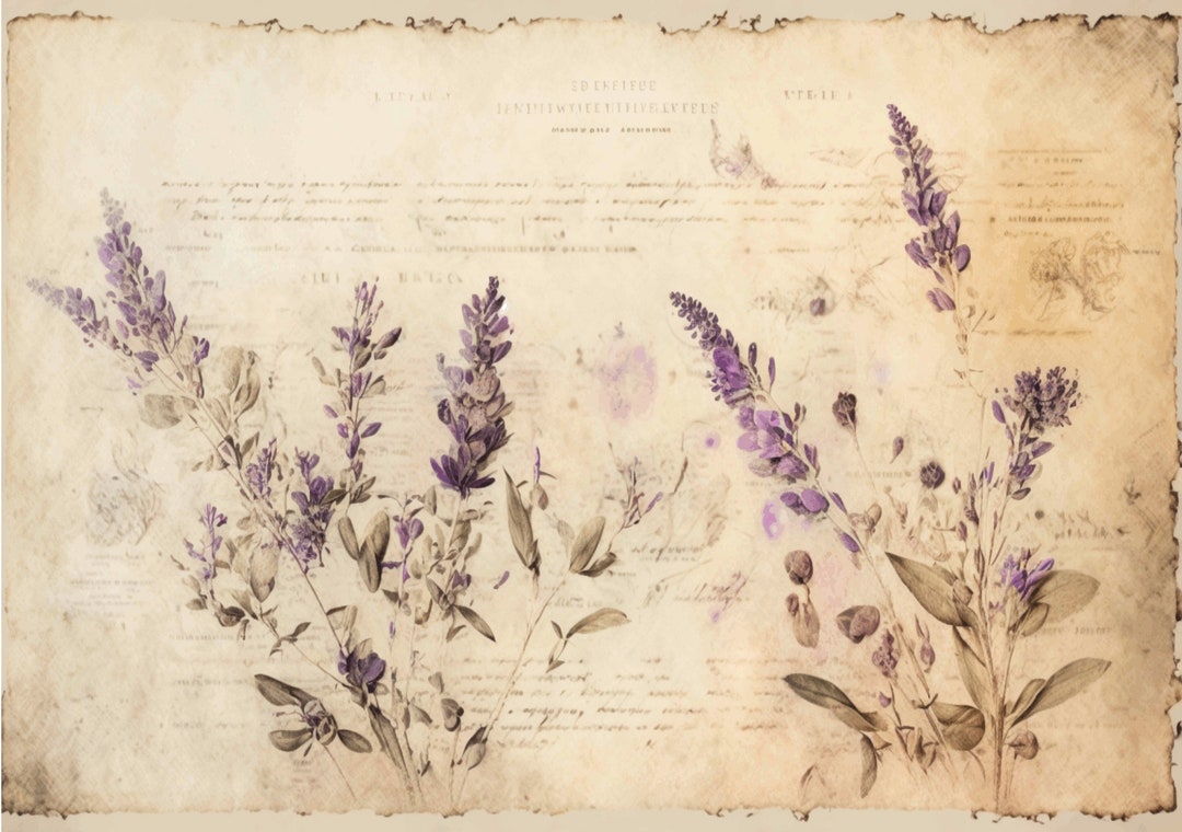 Vintage Pastel Transparent Lavender Digital Background Paper / Washed ...