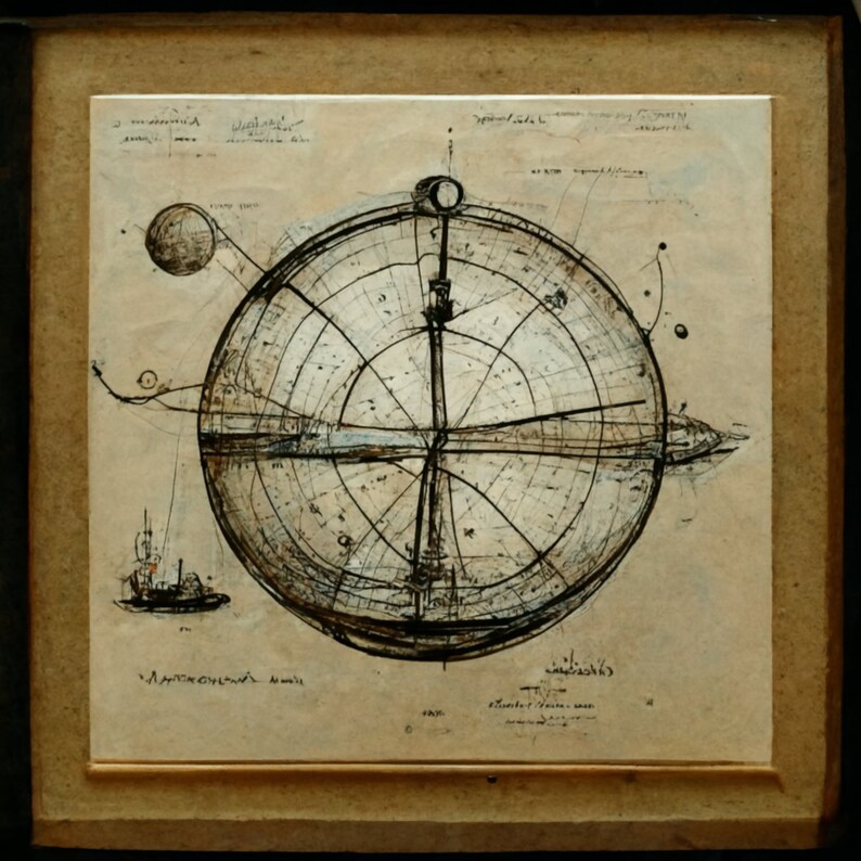Vintage Nautical Navigation/astronomy Digital Background Paper / Junk ...