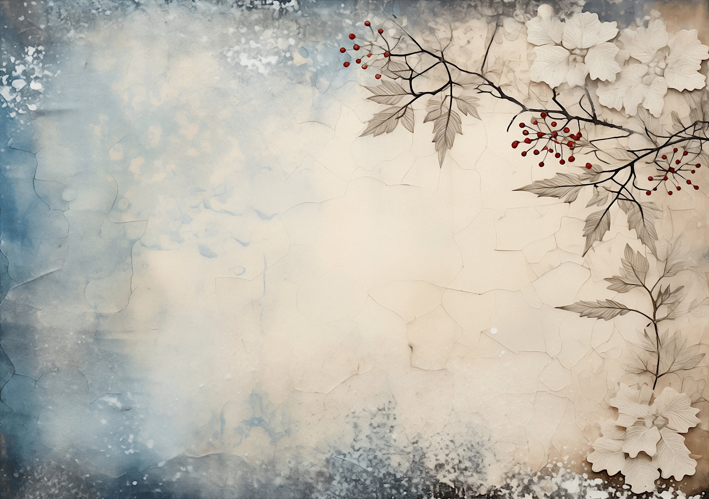 Vintage Winter / Snow Digital Background Paper / Stained Paper ...