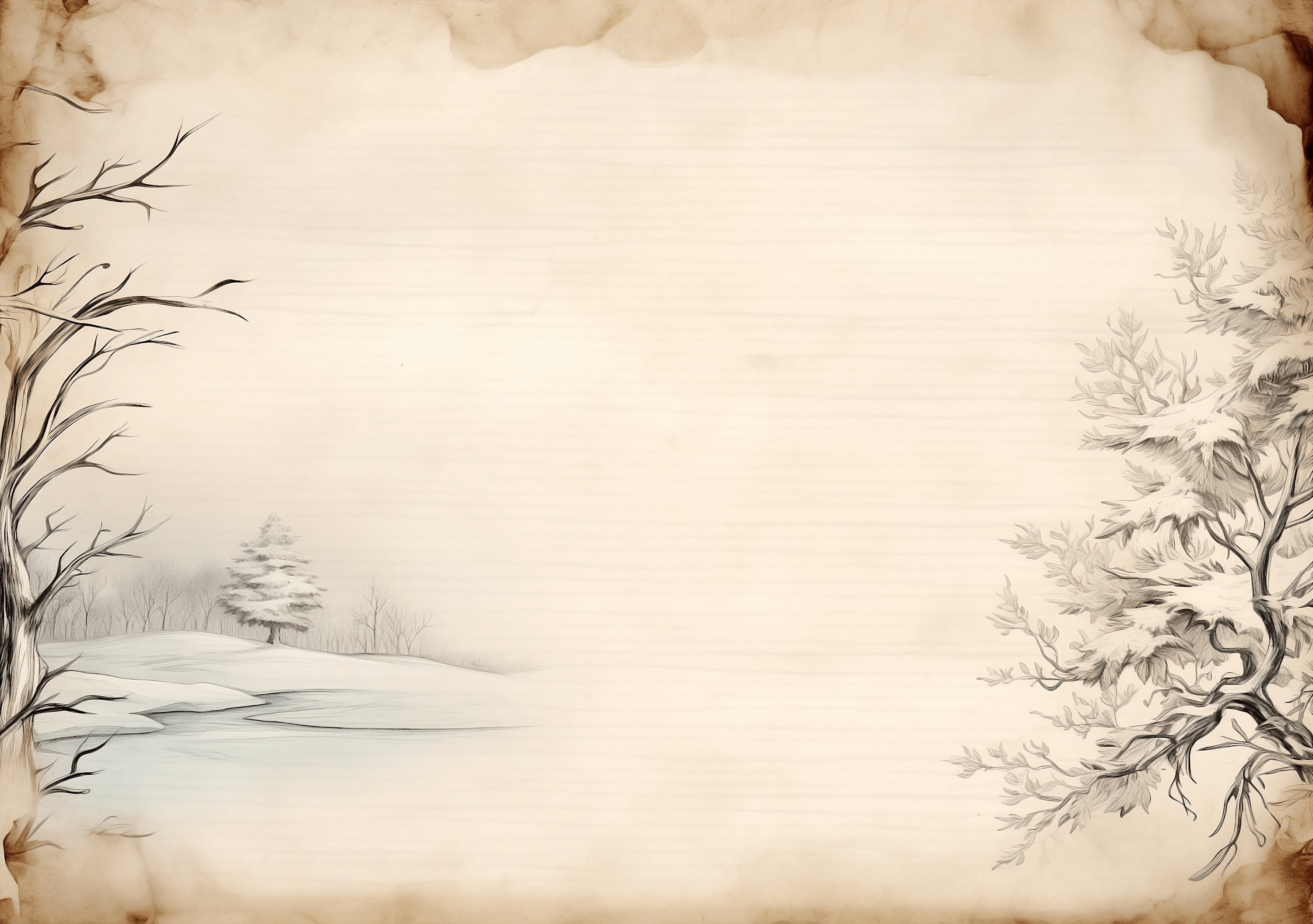Vintage Winter / Snow Digital Background Paper / Stained Paper ...