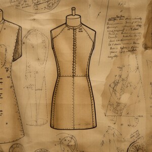 A4 Vintage Sewing Printable Digital Background Paper / Junk Journal ...