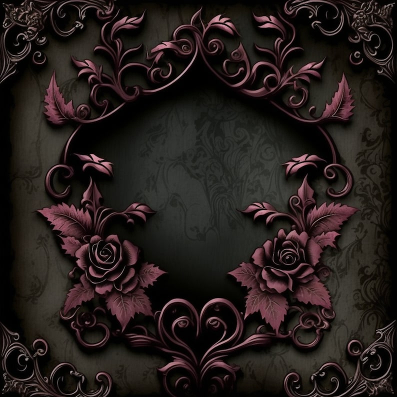 Vintage Gothic Roses and Raven Digital Background Paper / Junk - Etsy