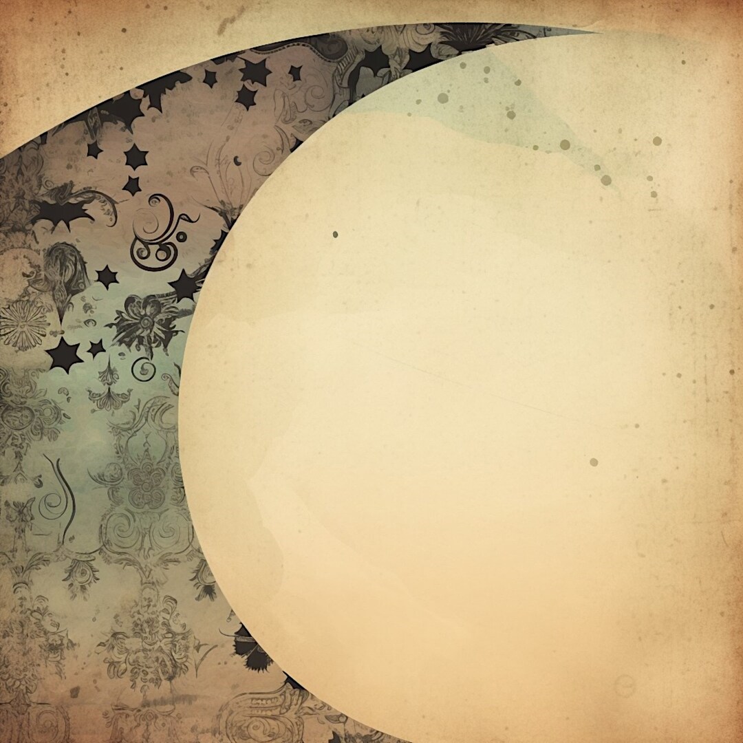 Vintage Moon / Lunar Digital Background Papers / Emerald / Turquoise ...