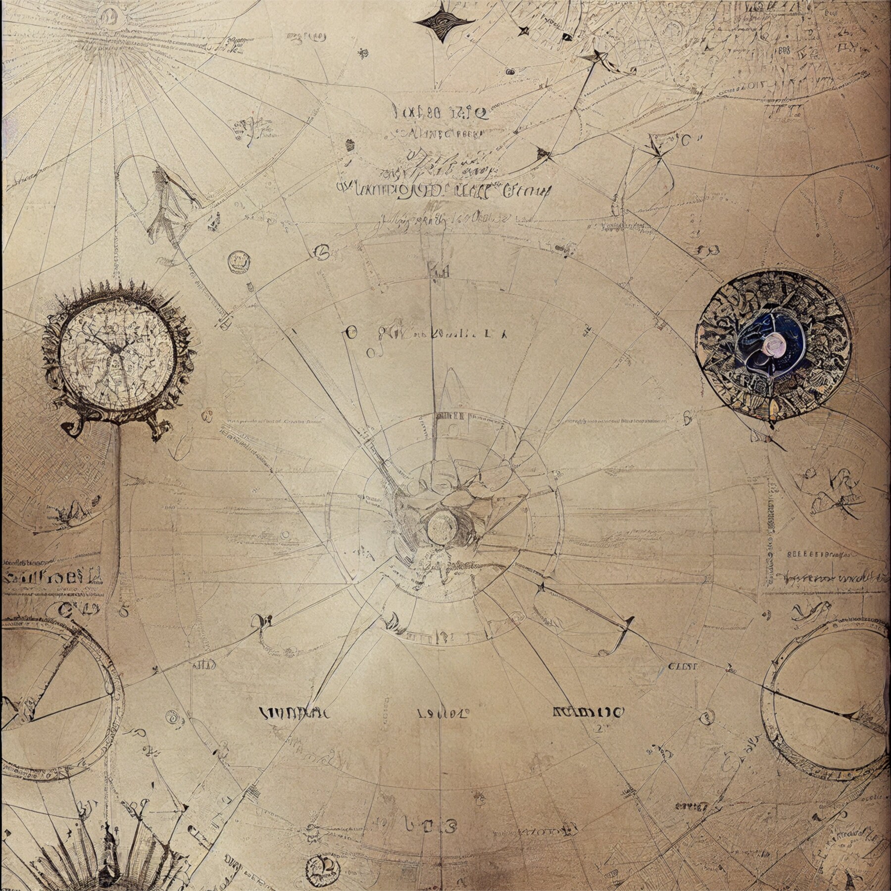 Vintage Celestial Navigation (windrose) Digital Background Paper / Junk ...
