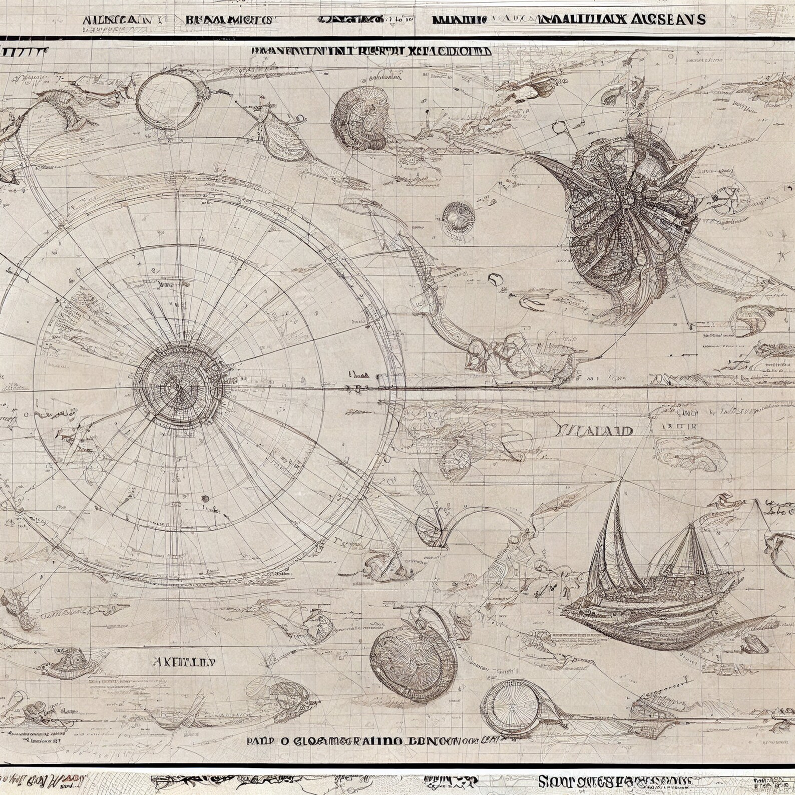 Vintage / Antique Nautical Celestial Maps Graphite Sketches on Stained ...