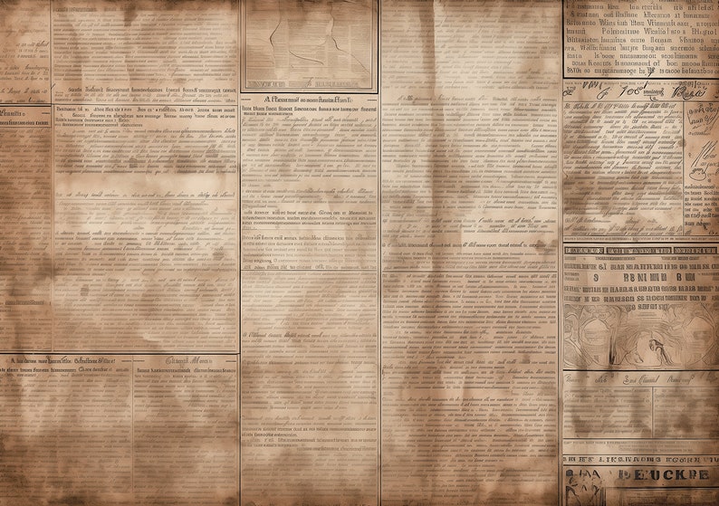 Vintage Newspaper Texture Paper: Stained Newsprint for Junk Journals ...