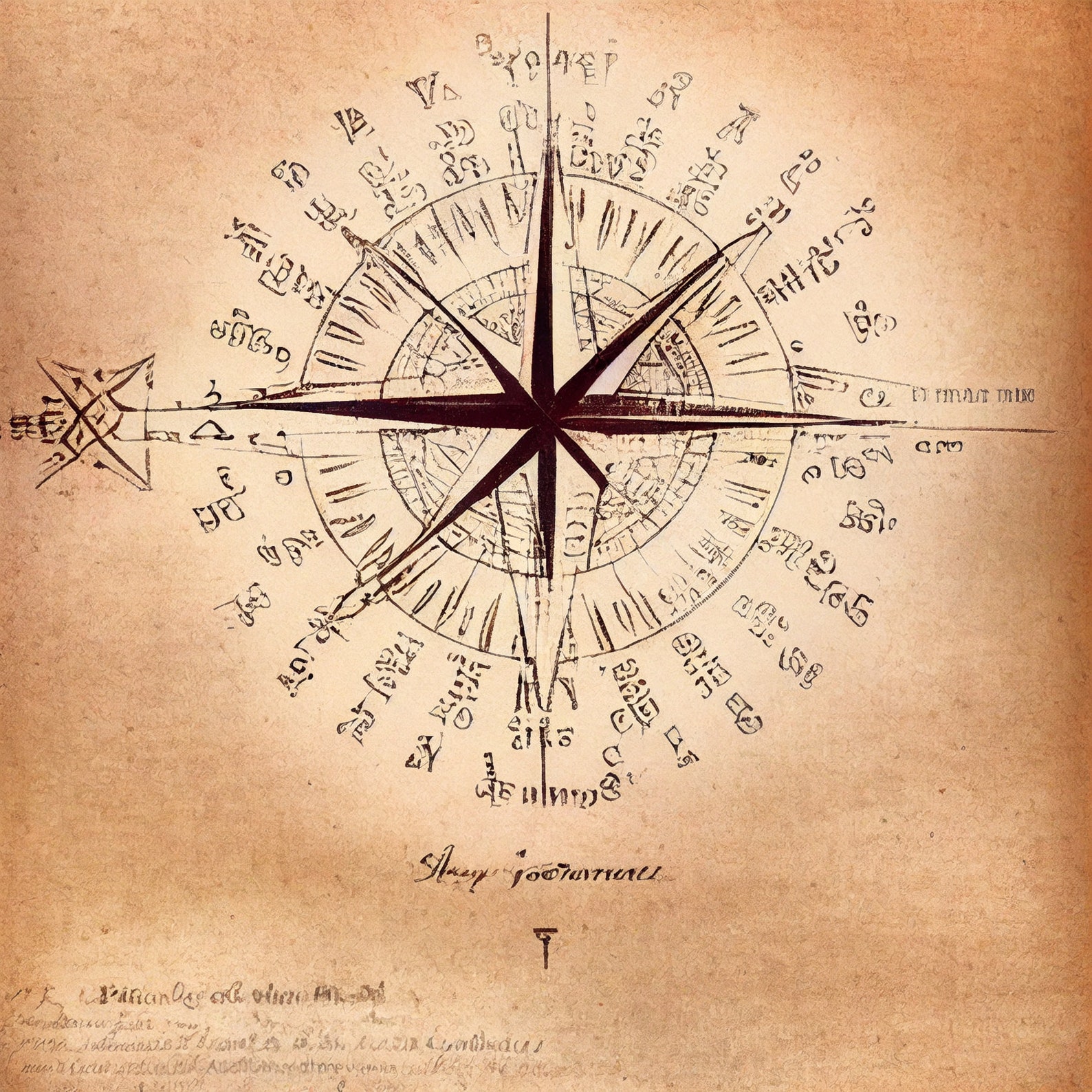 Vintage Compass Digital Paper: Scrapbook & Junk Journal (digital ...