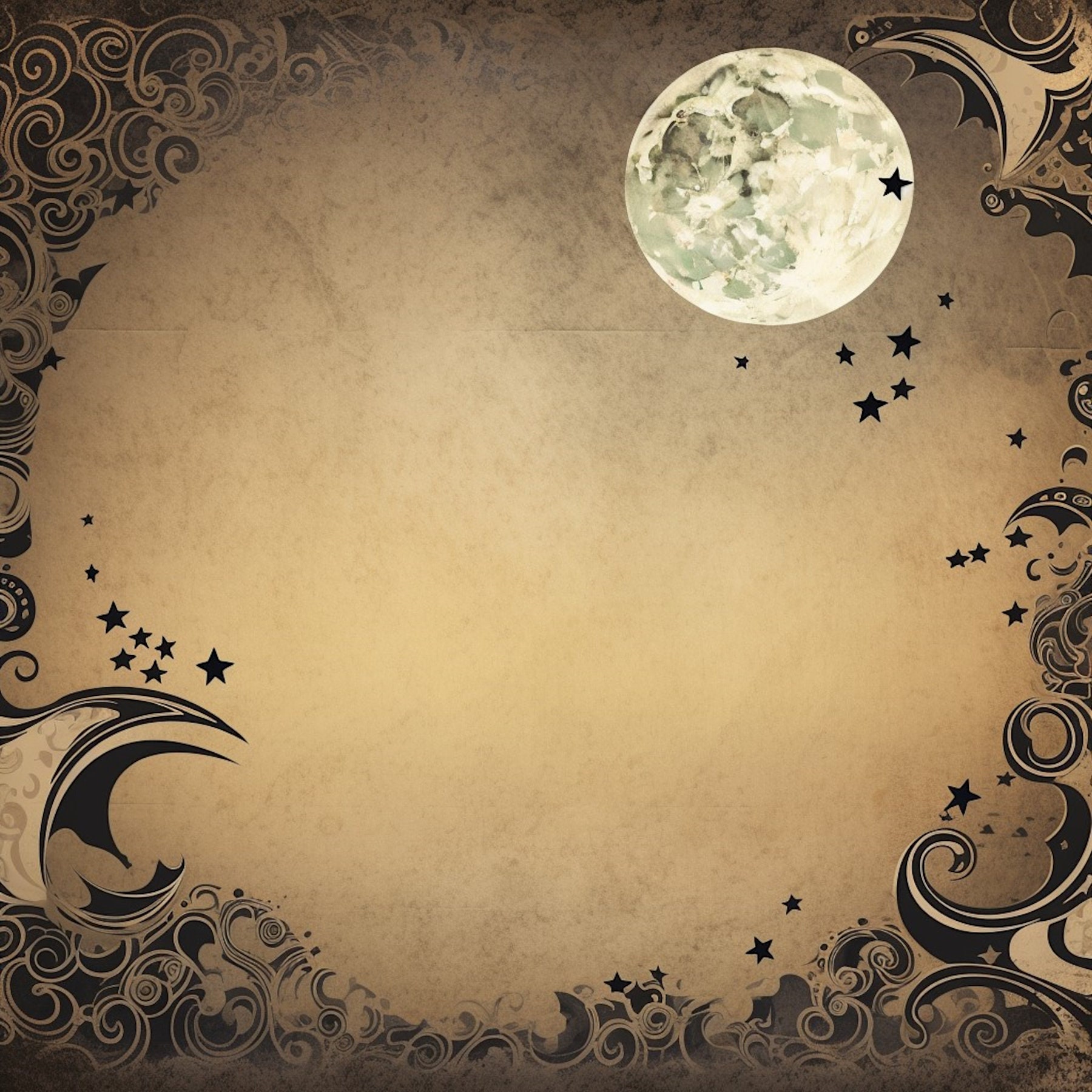 Vintage Moon / Lunar Digital Background Papers - Floral / Junk Journal ...