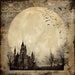 Vintage Full Moon Digital Background Paper / Junk Journal ...