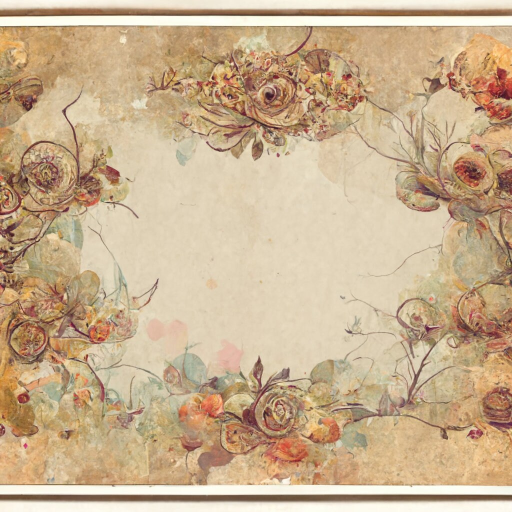 Vintage Inspired Romantic Floral Digital Background Paper / Journal ...