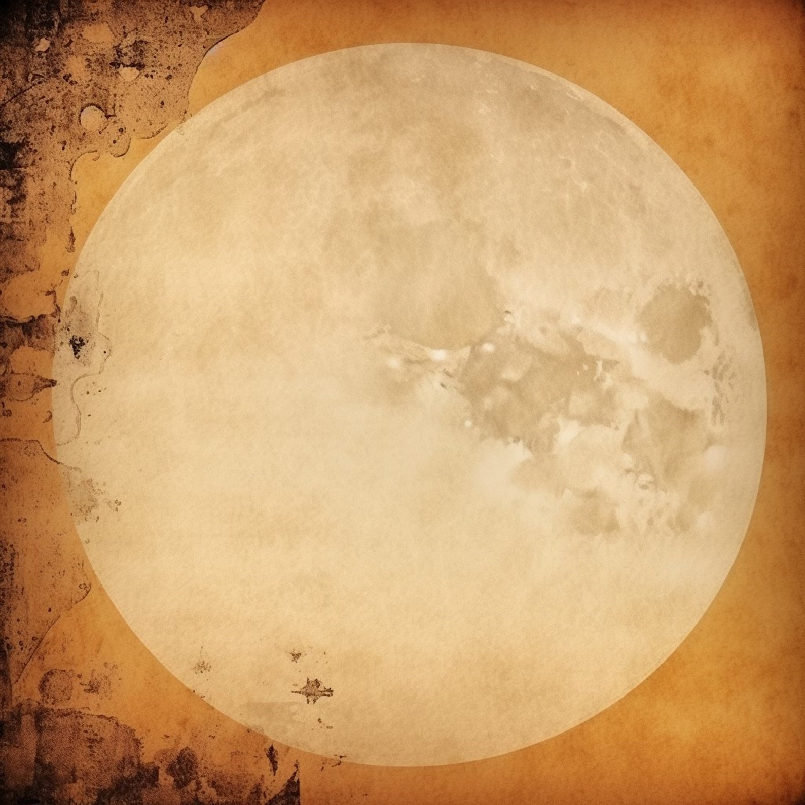 Vintage Full Moon Digital Background Paper / Junk Journal ...