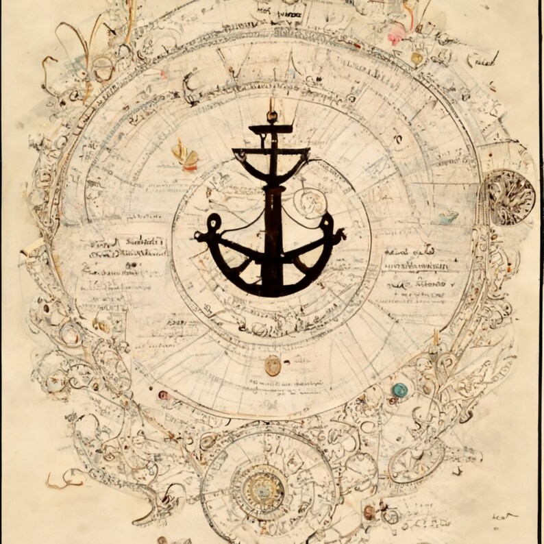 Vintage Nautical Navigation/astronomy Digital Background Paper / Junk ...