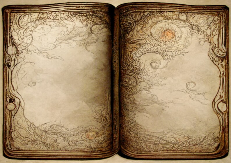 Vintage Grimoire Digital Paper: Spellbook Pages (A4) (digital Download ...