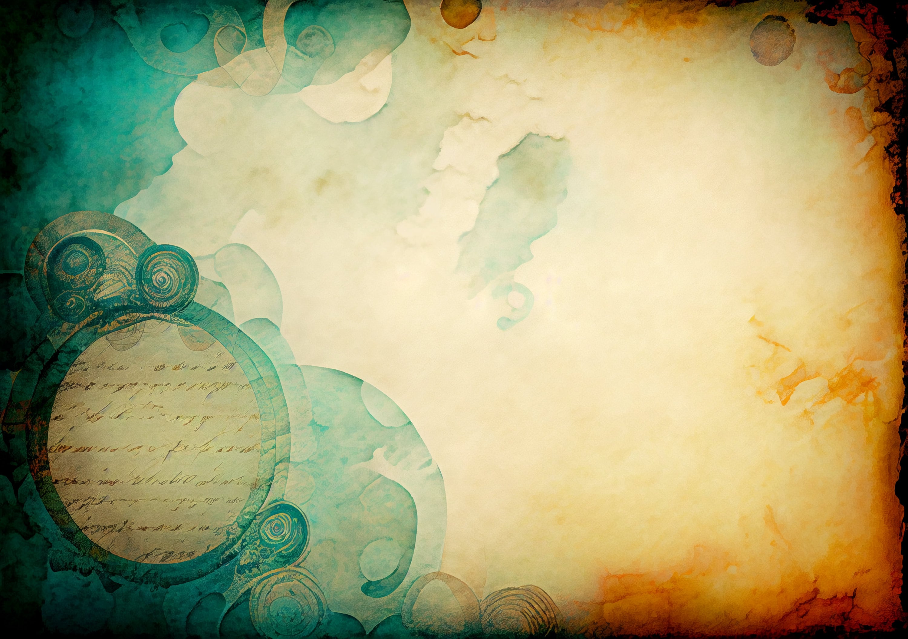 Vintage Underwater / Ocean / Sea Digital Background Paper / Junk ...