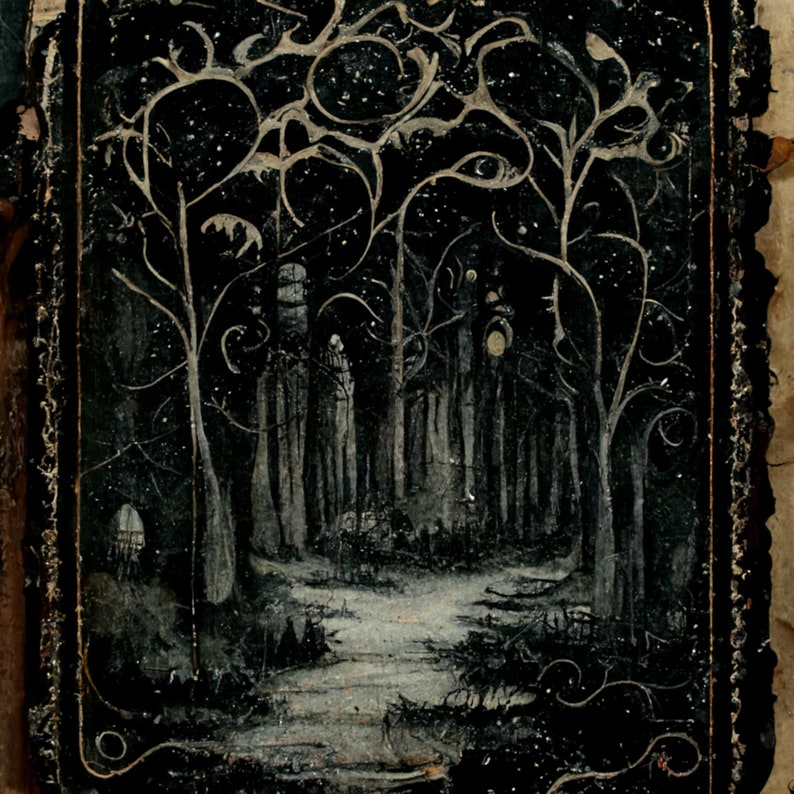 Dark Gothic Forest Digital Paper, Scrapbooking, Cardmaking (digital ...