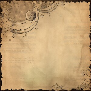 Vintage Full Moon Digital Background Paper / Junk Journal ...