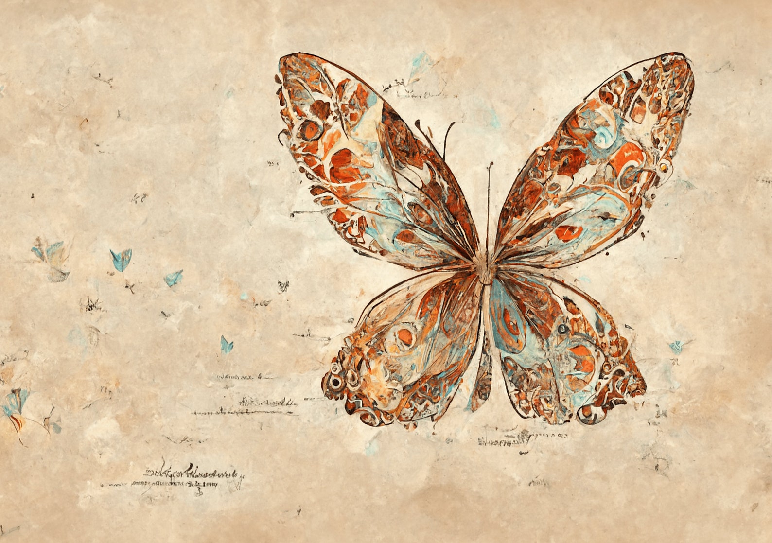 Vintage Butterflies Digital Background Paper Autumnal Colour Scheme ...