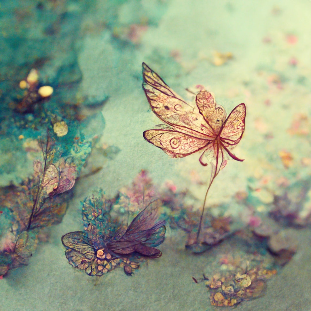 Vintage Emerald Fairy Digital Background Paper / Abstract / - Etsy