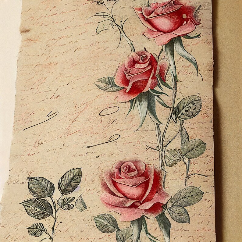 Vintage Rose Inspired Digital Background Paper / Scrapbooking - Etsy