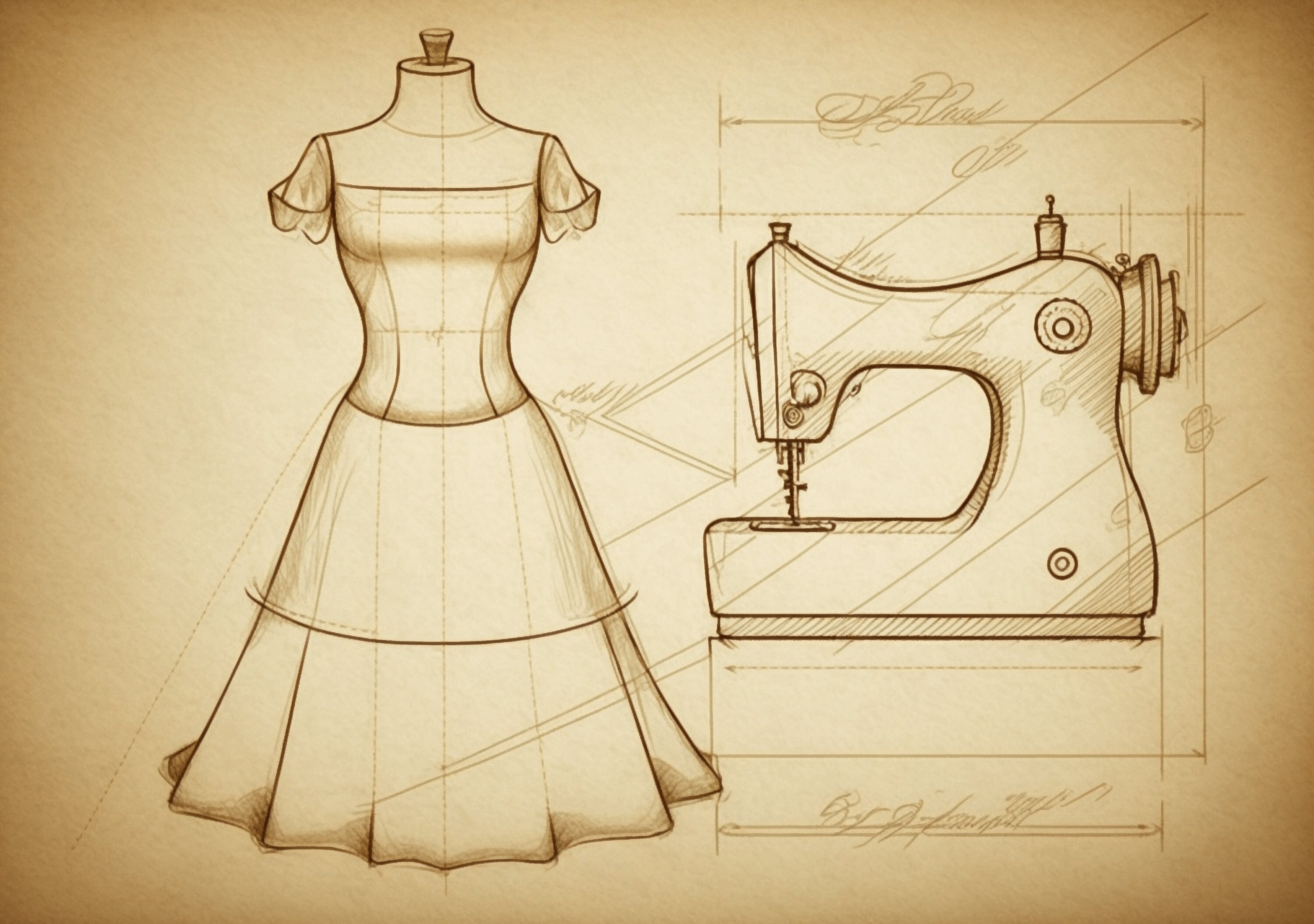 A4 Vintage Sewing Printable Digital Background Paper / Junk Journal ...