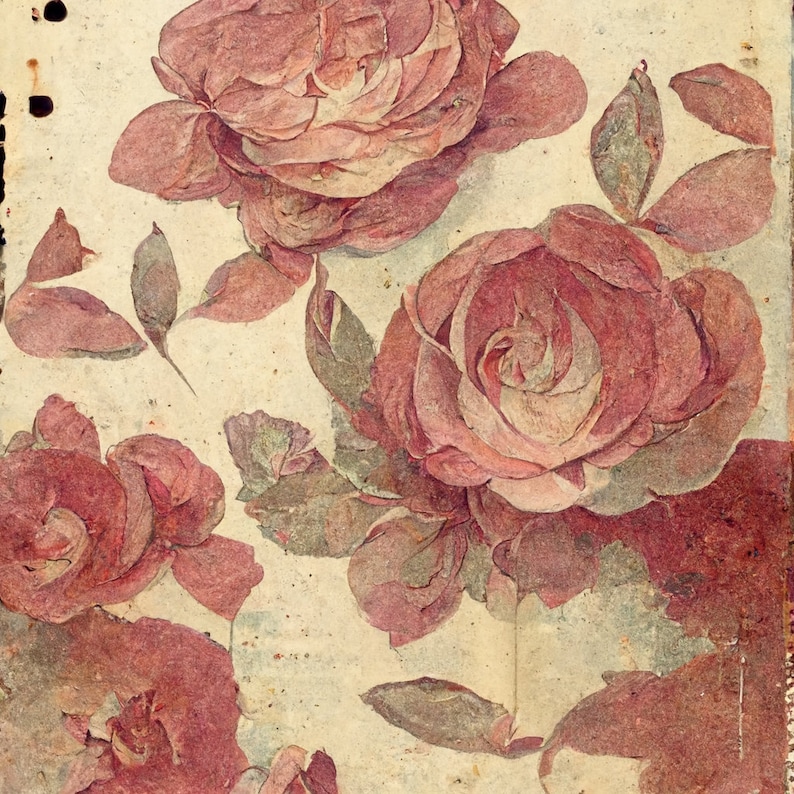 Vintage Rose Inspired Digital Background Paper / Scrapbooking Download ...