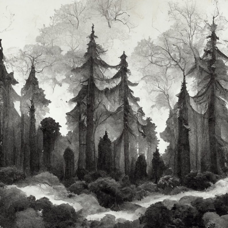 Gothic Forest Scrapbook Digital Background Paper / Junk - Etsy