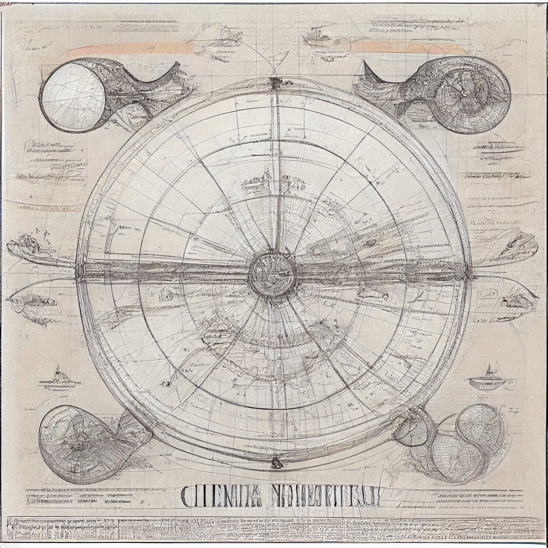 Vintage / Antique Nautical Celestial Maps Graphite Sketches on Stained ...
