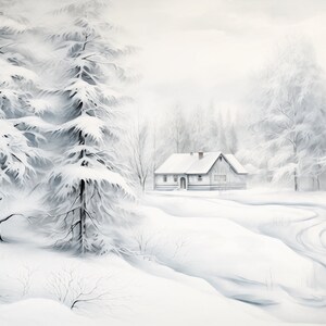 Vintage Winter / Snow Digital Background Paper / Stained Paper ...