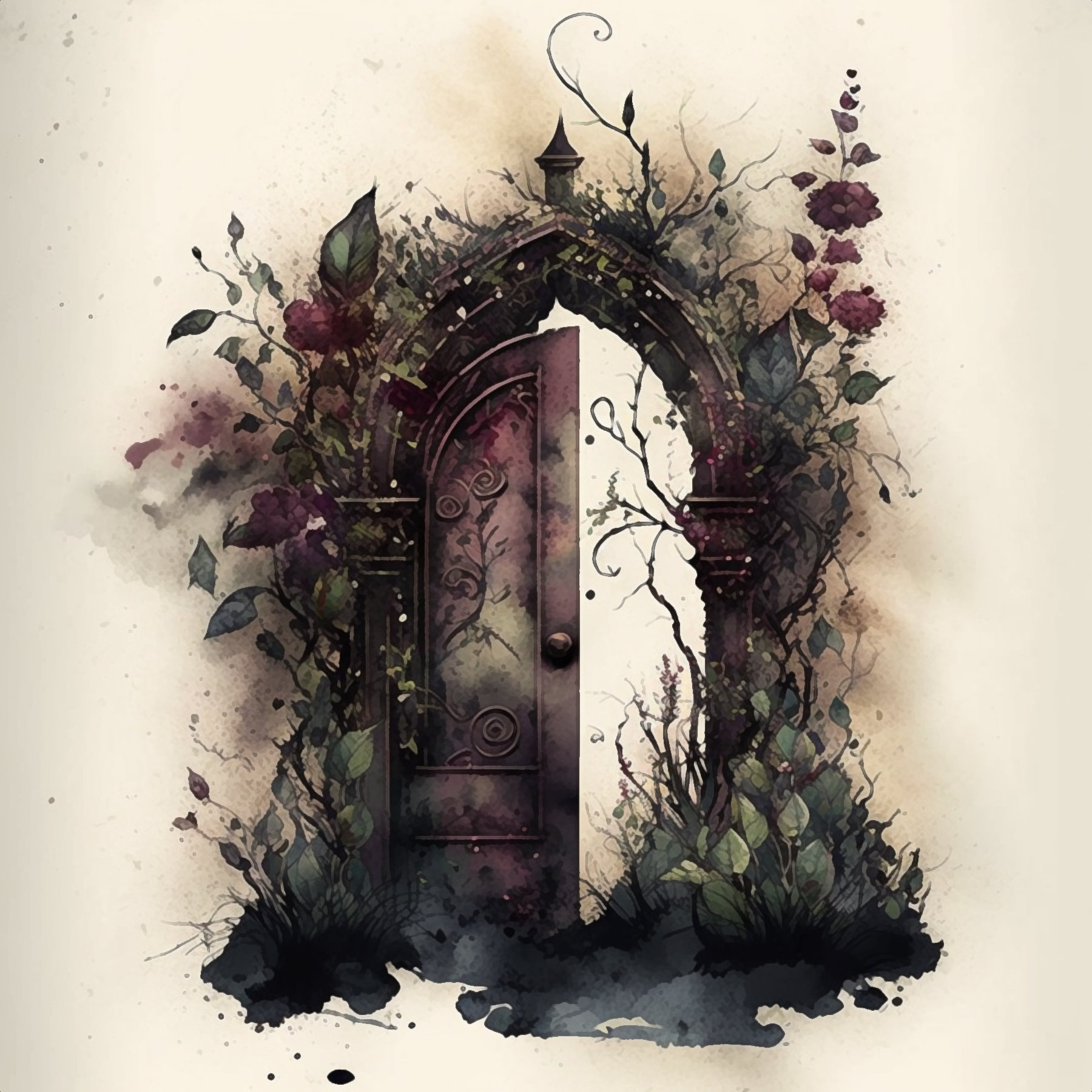 Secret Garden Door Drawing