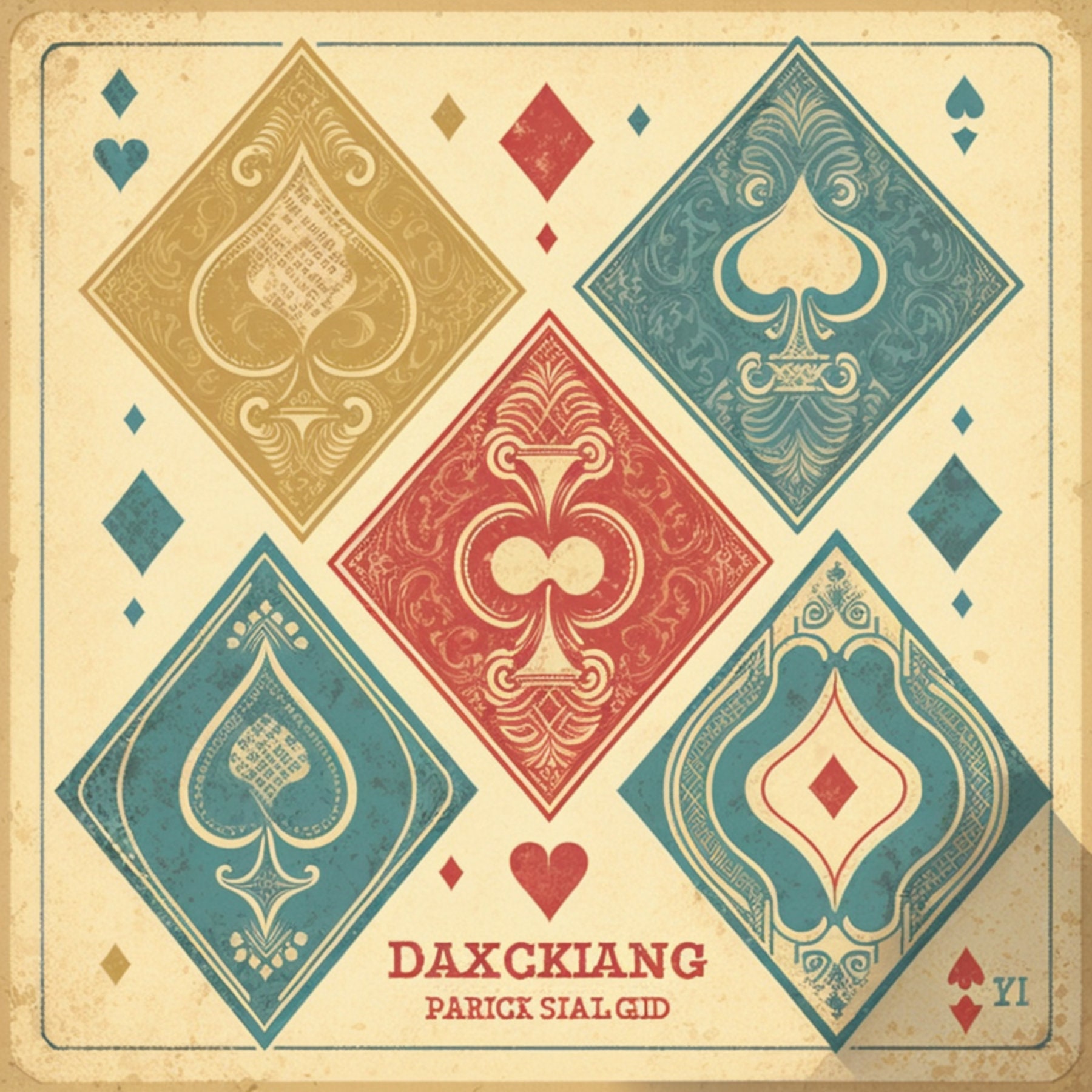 Vintage fantasy Playing Cards Digital Background Paper / Junk Journal ...