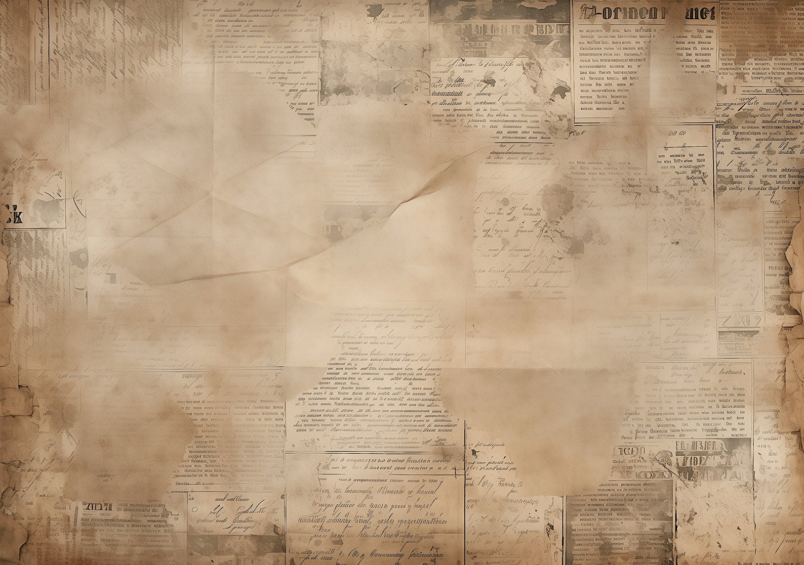 Vintage Newspaper Digital Background Paper - Vintage Stained Paper ...