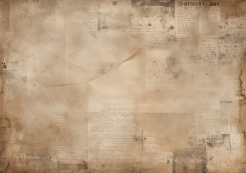 Vintage Newspaper Texture Paper: Stained Newsprint for Junk Journals ...