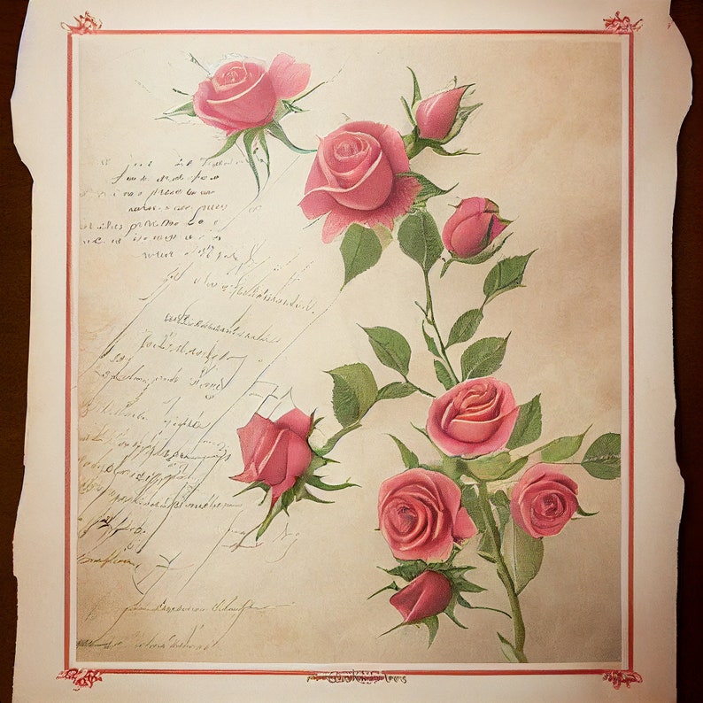 Vintage Rose Inspired Digital Background Paper / Scrapbooking - Etsy