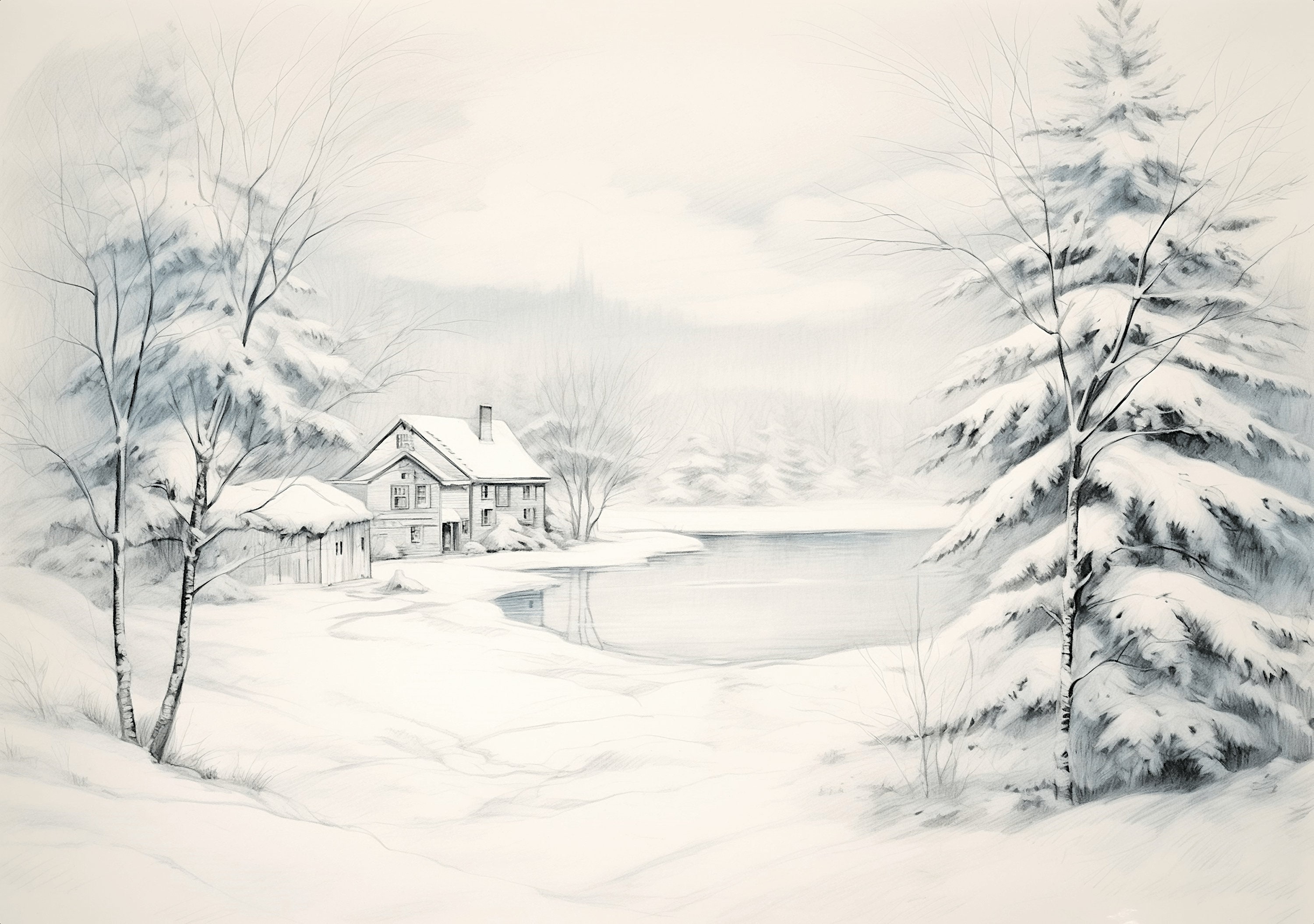 Vintage Winter / Snow Digital Background Paper / Stained Paper ...