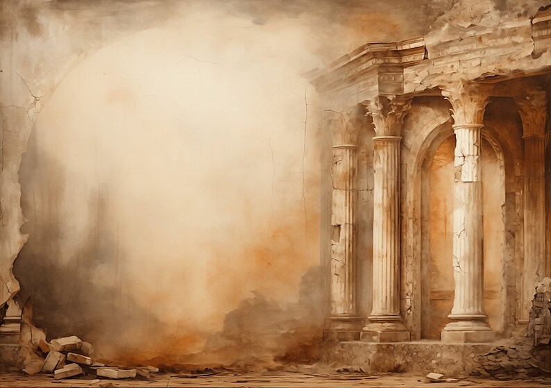 Vintage Ruins Digital Background Papers / Junk Journal / Scrapbooking ...