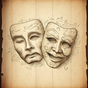 Vintage Theater / Drama Digital Background Paper / Junk Journal ...