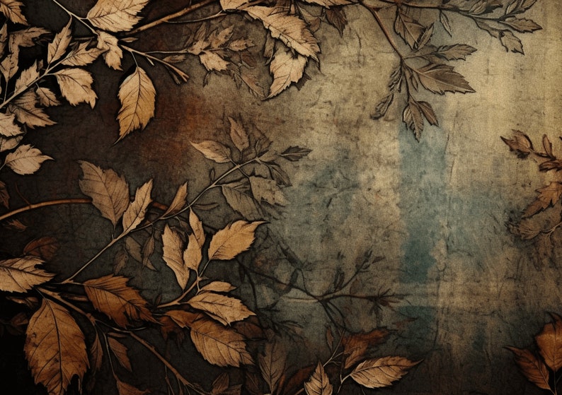 Vintage Leaves Digital Paper: Fall Scrapbook Background (digital ...