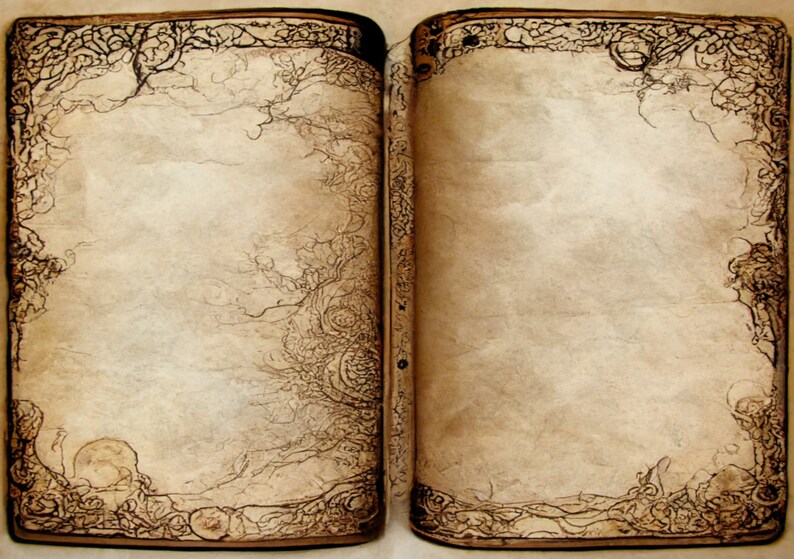 Vintage Grimoire Digital Paper: Spellbook Pages (A4) (digital Download ...