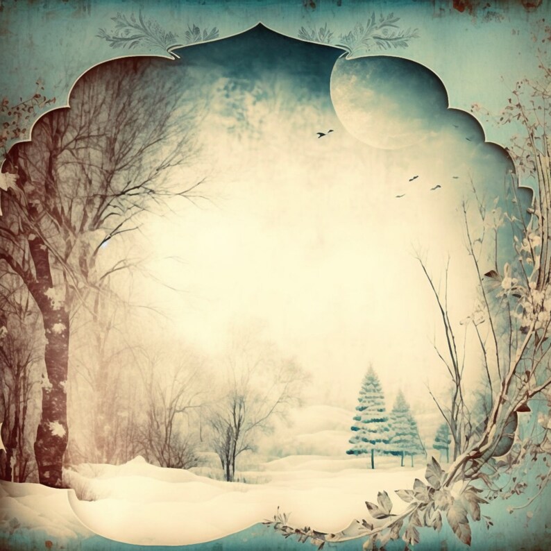 Vintage Winter Scrapbooking Digital Background Paper/ Junk Journal ...
