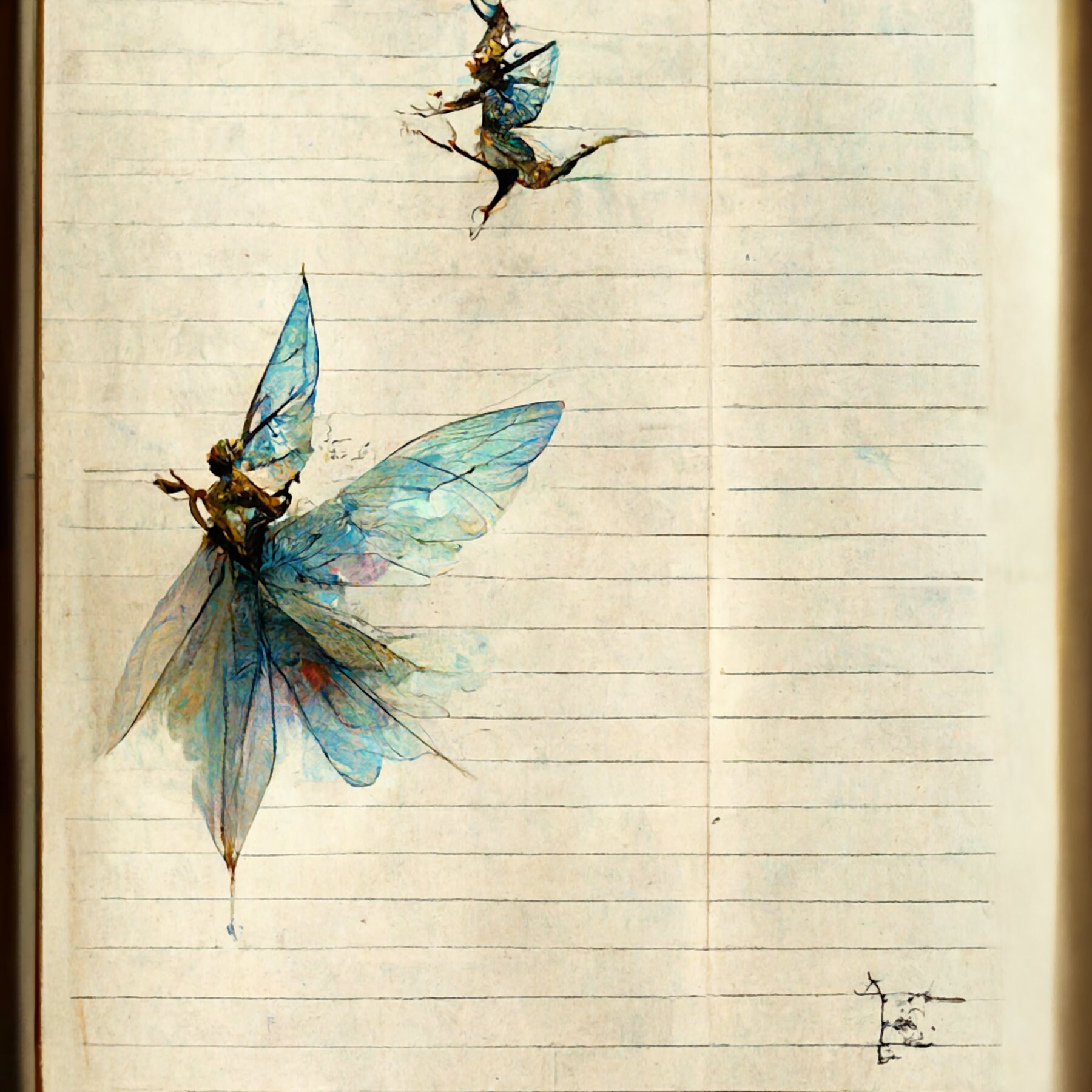 Vintage Emerald Fairy Digital Background Paper / Abstract / - Etsy