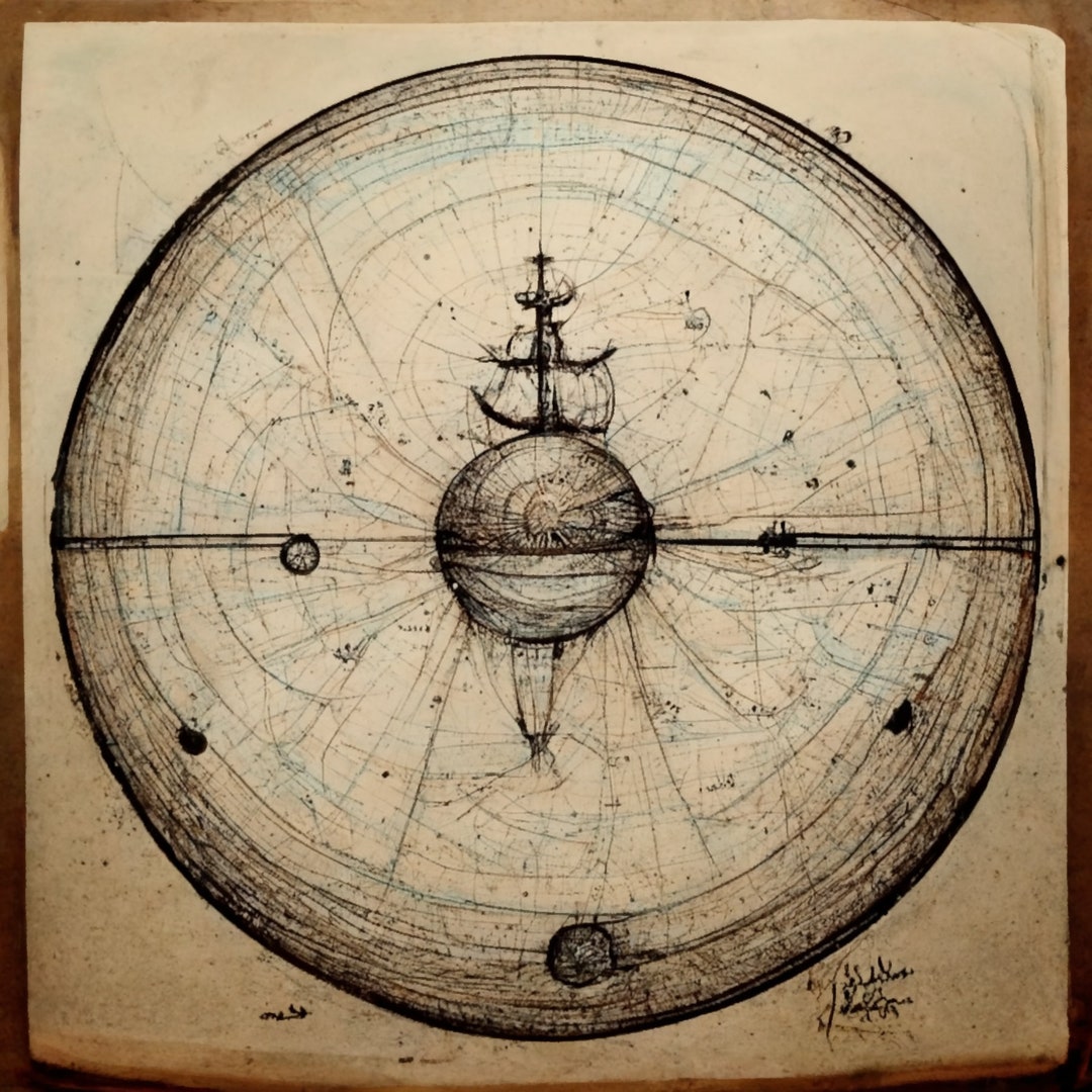 Vintage Nautical Navigation/astronomy Digital Background Paper / Junk ...