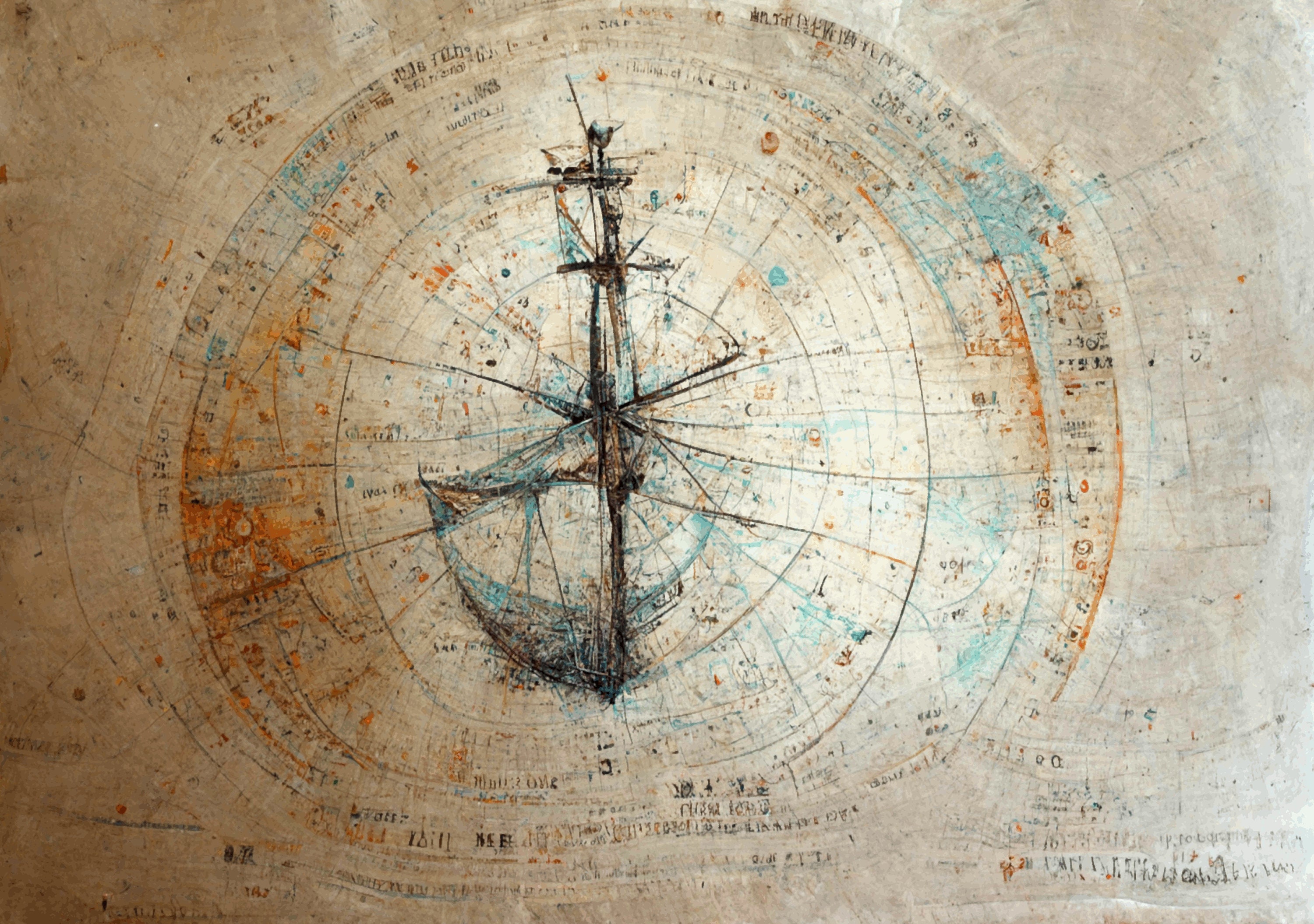 Vintage Nautical Map A4: Ocean Chart Digital Paper (digital Download ...