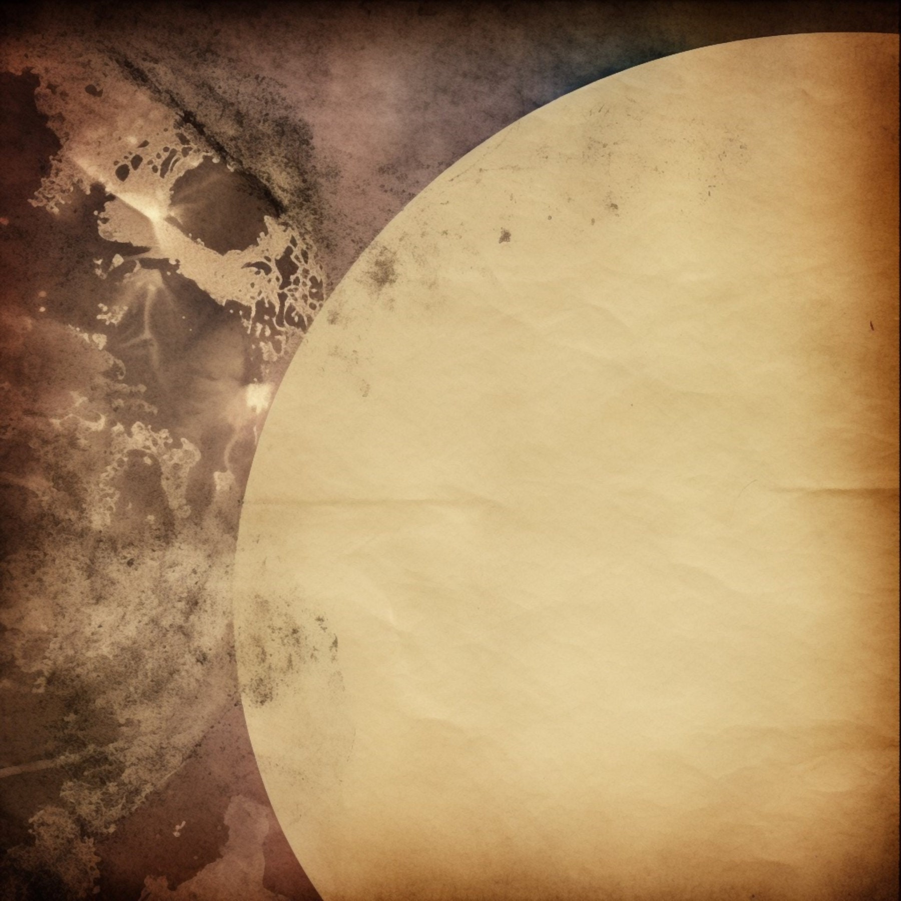 Vintage Full Moon Digital Background Paper / Junk Journal ...