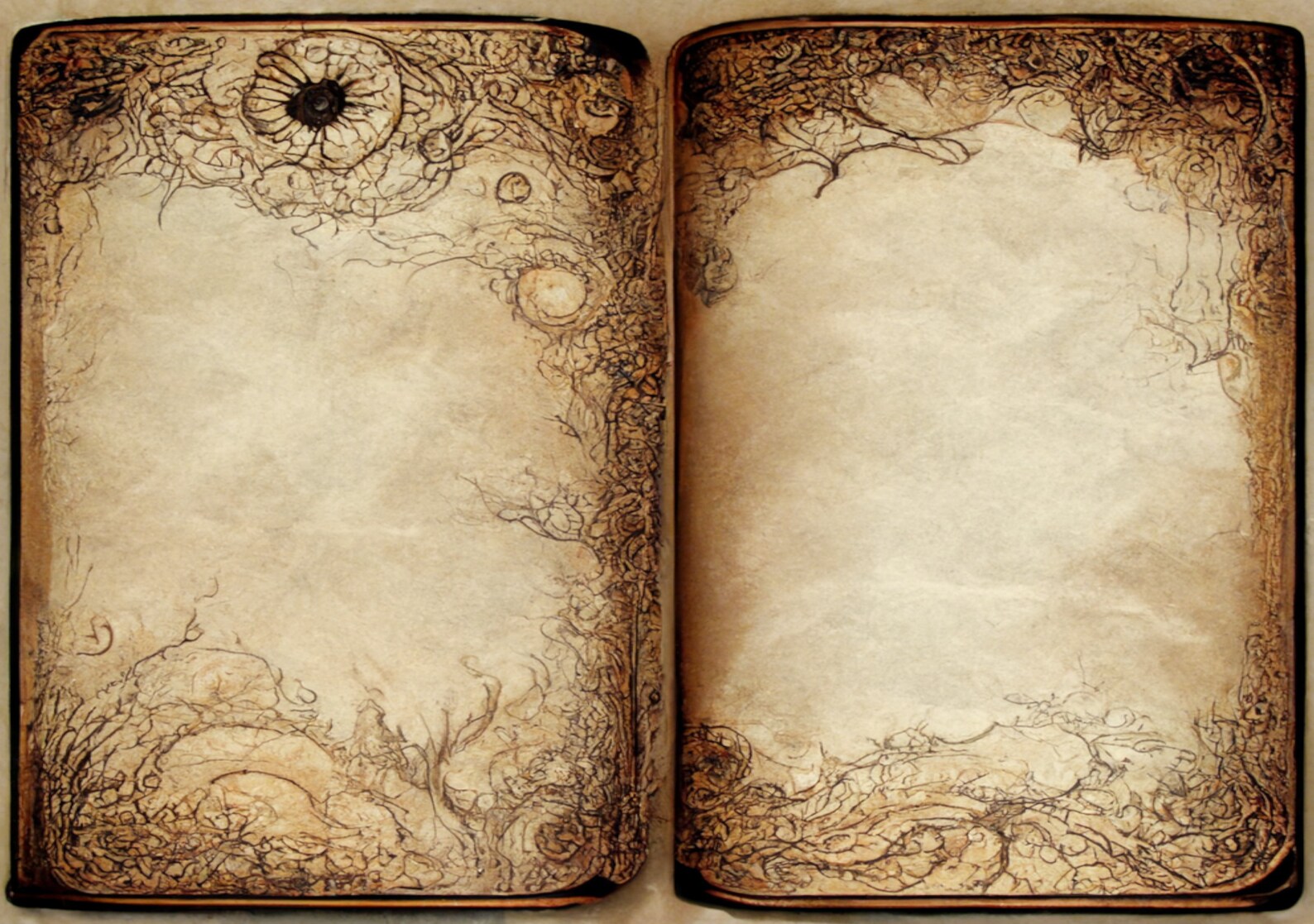 Vintage Grimoire Digital Paper: Spellbook Pages (A4) (digital Download ...