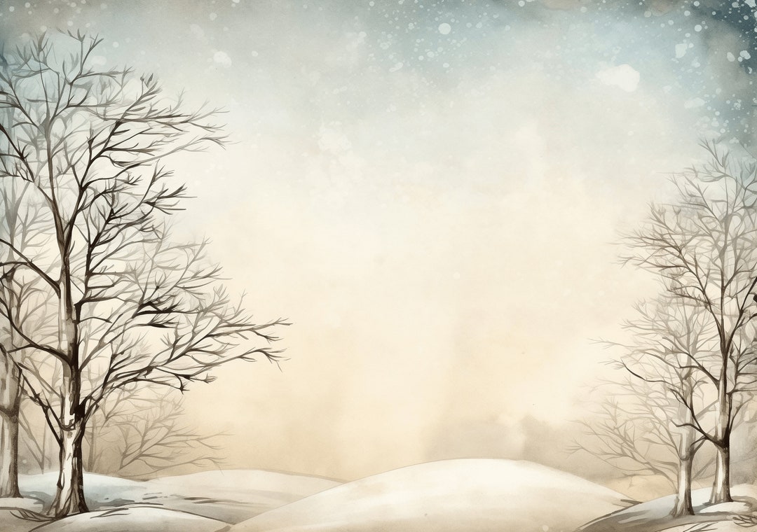 Vintage Winter / Snow Digital Background Paper / Stained Paper ...