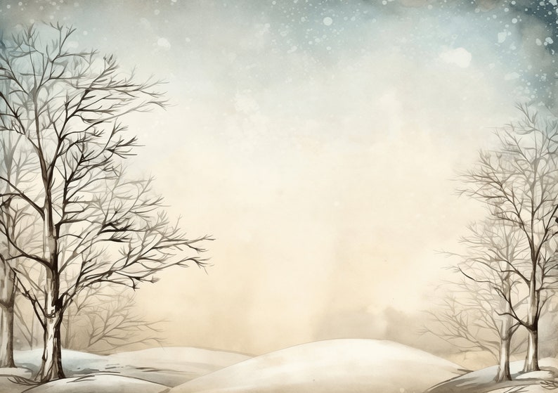 Vintage Winter / Snow Digital Background Paper / Stained Paper - Etsy