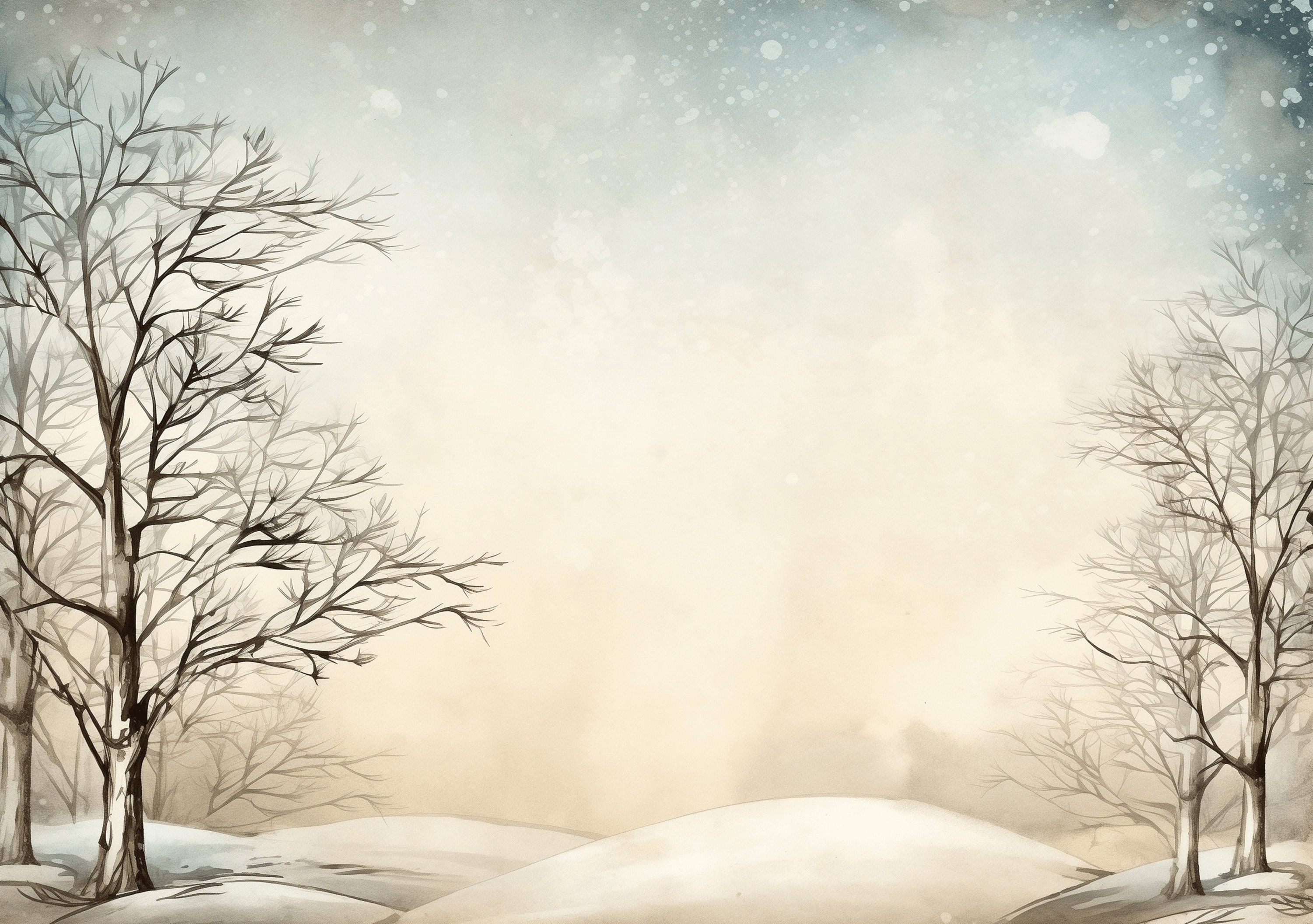 Vintage Winter / Snow Digital Background Paper / Stained Paper ...