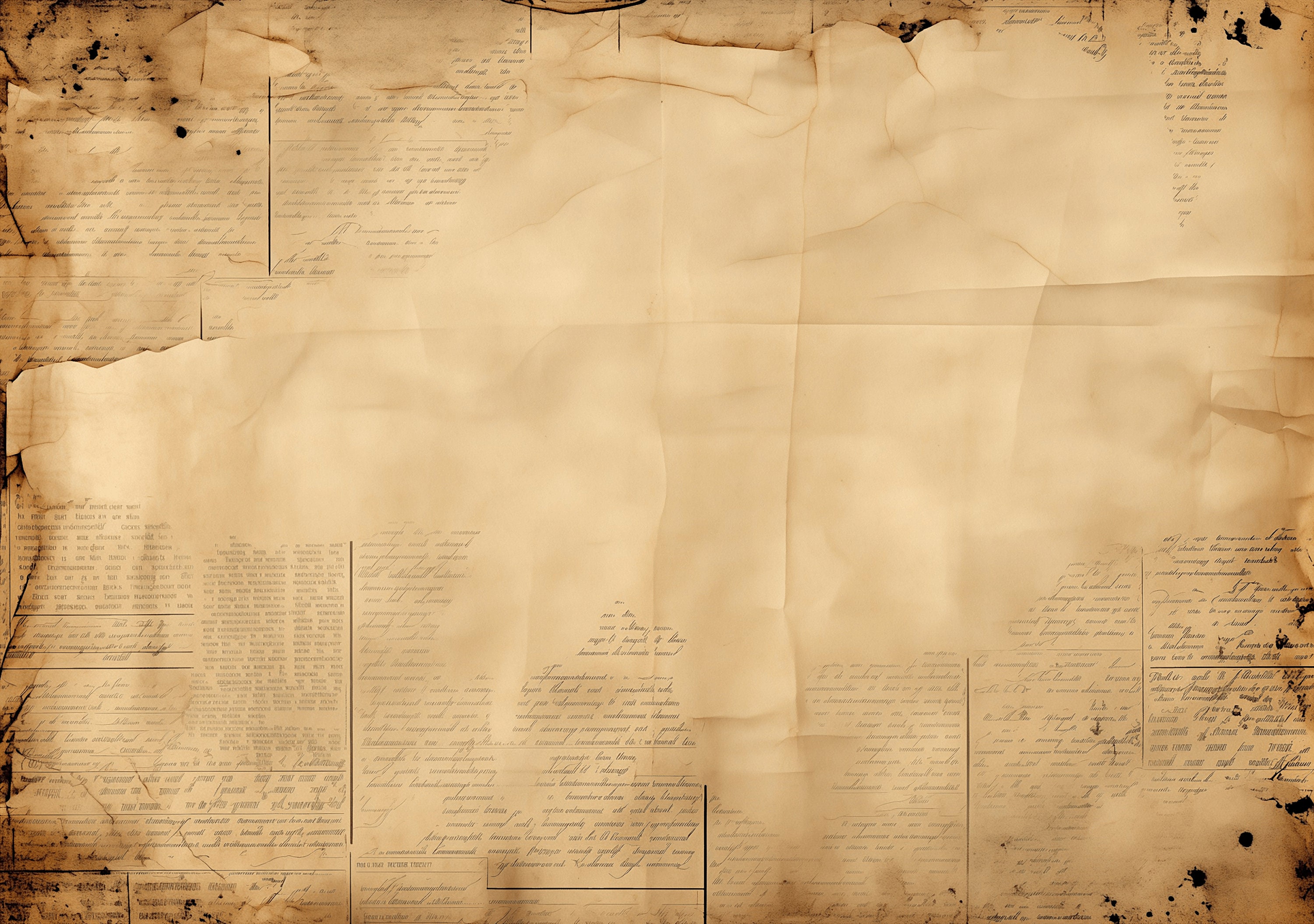 Vintage Newspaper Digital Background Paper - Vintage Stained Paper ...