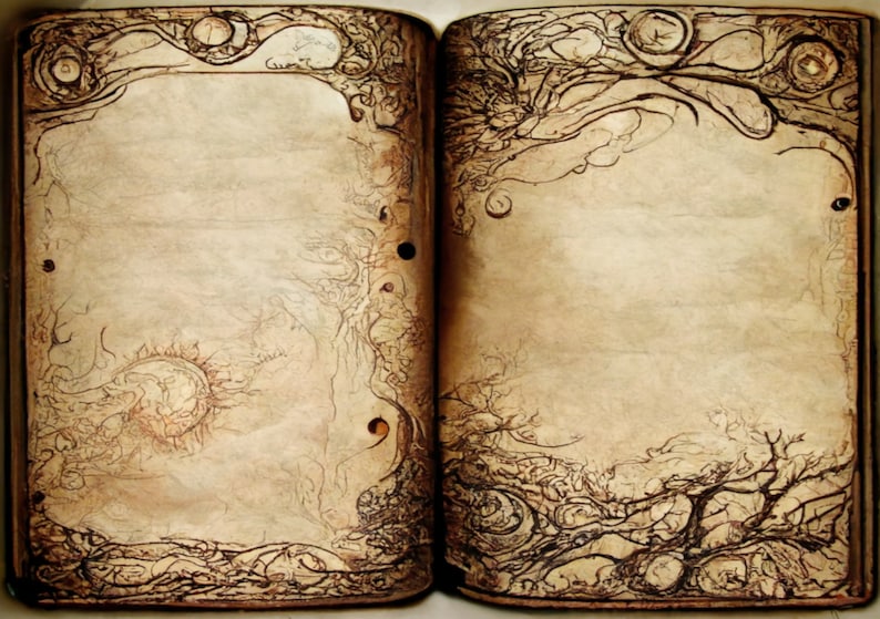 Vintage Grimoire Digital Paper: Spellbook Pages (A4) (digital Download ...